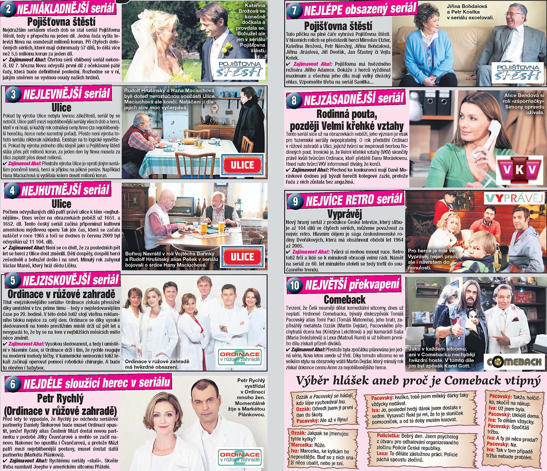 10 NEJ českých seriálů! | Ahaonline.cz
